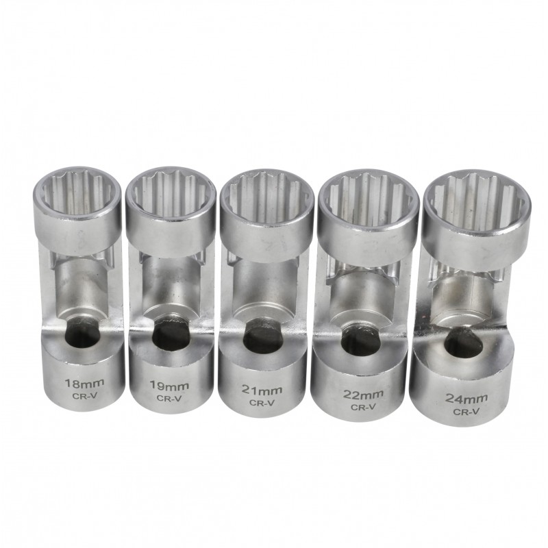 Strut Nut Socket Set (5pc) - Bi-Hex - 12pt - 18mm, 19mm, 21mm, 22mm, 24mm